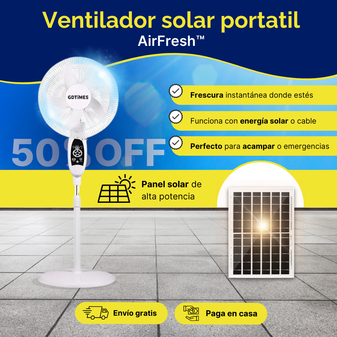 Ventilador GD TIMES Solar Grande GD-936s – Rakutencol